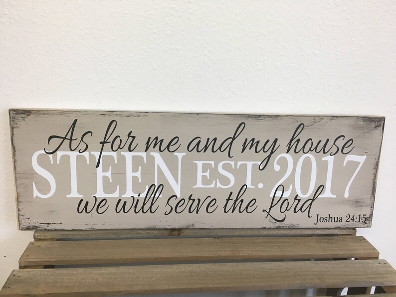 Personalized name sign with As for me and my house we will | Etsy