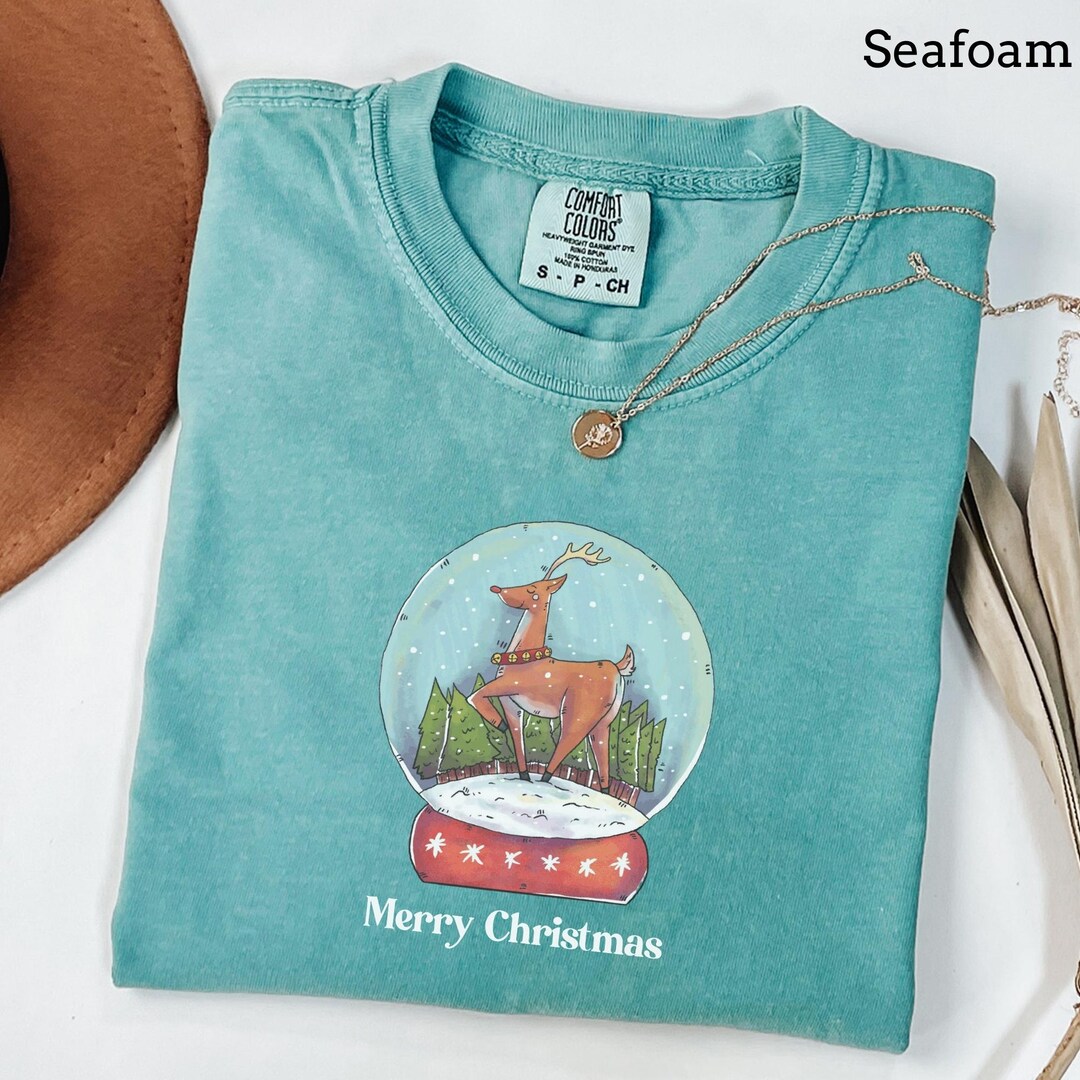 Festive Reindeer Snow Globe Shirt: Christmas Tee for Him and Her, Cute ...