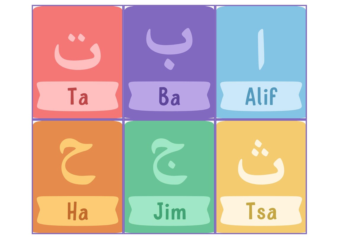 Printable Hijaiyah Flashcards for Kids | Arabic Alphabet Flash Cards ...