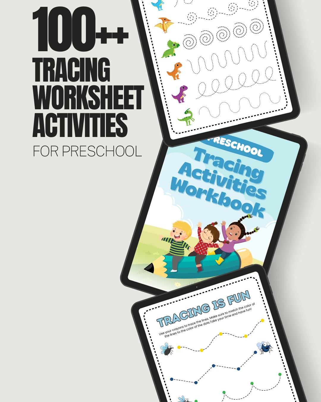 100+ Tracing Worksheets for Preschool | Lines, Shapes, Letters ...