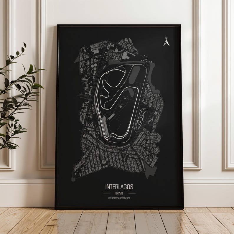 Formula 1 Car Poster, Black and White Racing Racetrack Wall Art ...