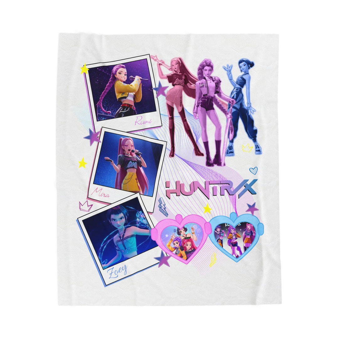 Huntrx K-pop Huntrix Characters Velveteen Blanket | Polaroid Hearts ...