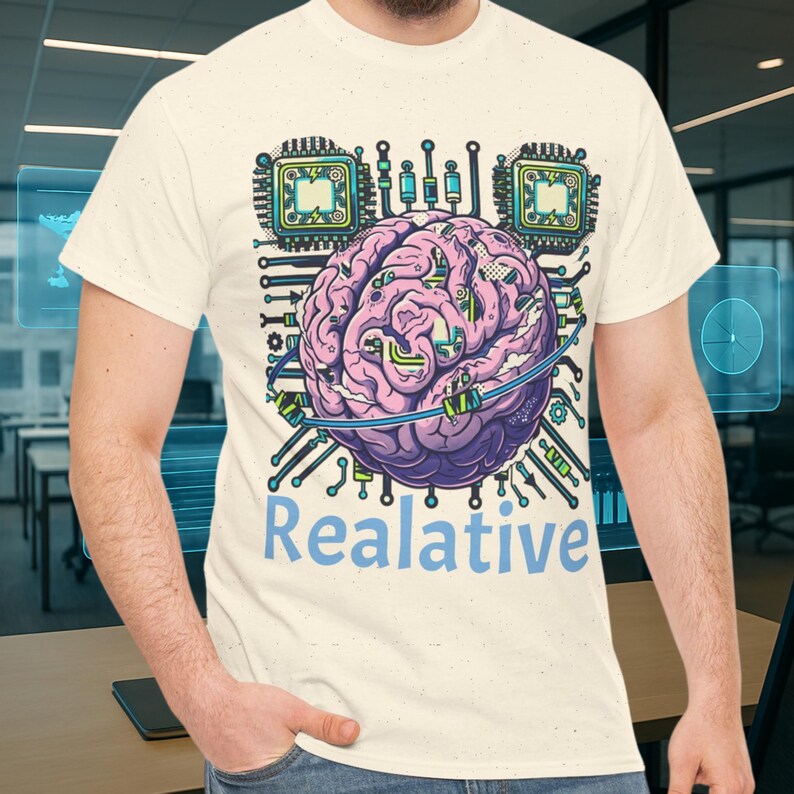 Techy Science Nerd Brain Circuitry Realative Tee, Tech Brain AI Neural ...