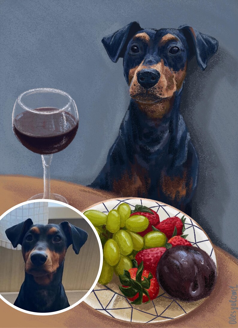 Custom Pet Portrait Hand Drawn NOT AI | Digital Dog Cat Art ...