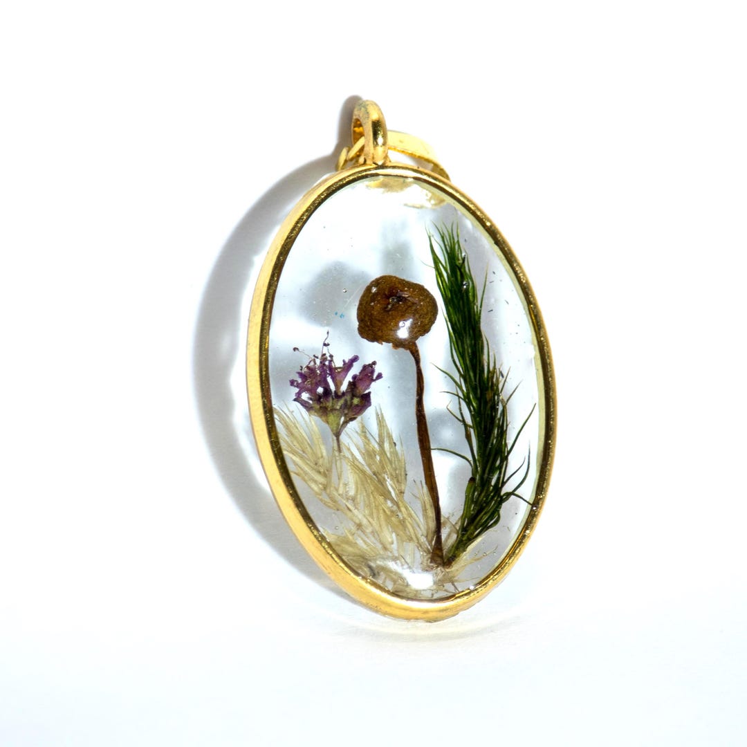 Real Mushroom Resin Pendant, Botanical Necklace, Forestcore Jewelry ...