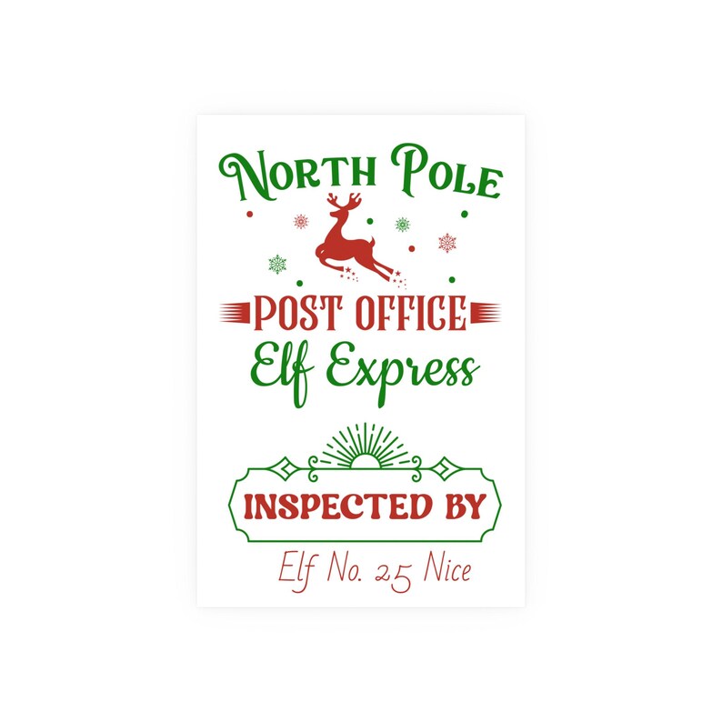 North Pole Elf Express Poster – Santa’s Post Office Christmas Print ...