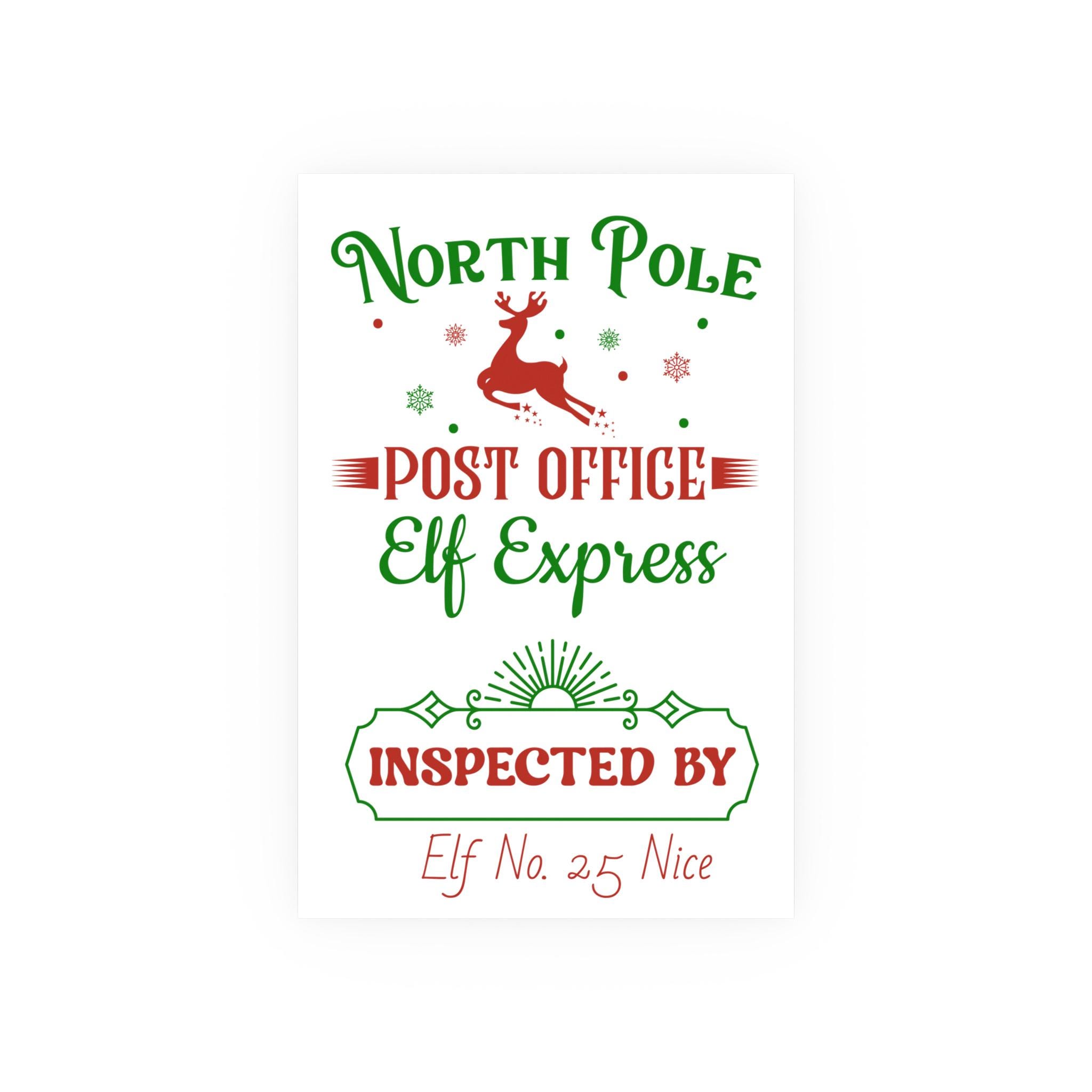 North Pole Elf Express Poster – Santa’s Post Office Christmas Print ...