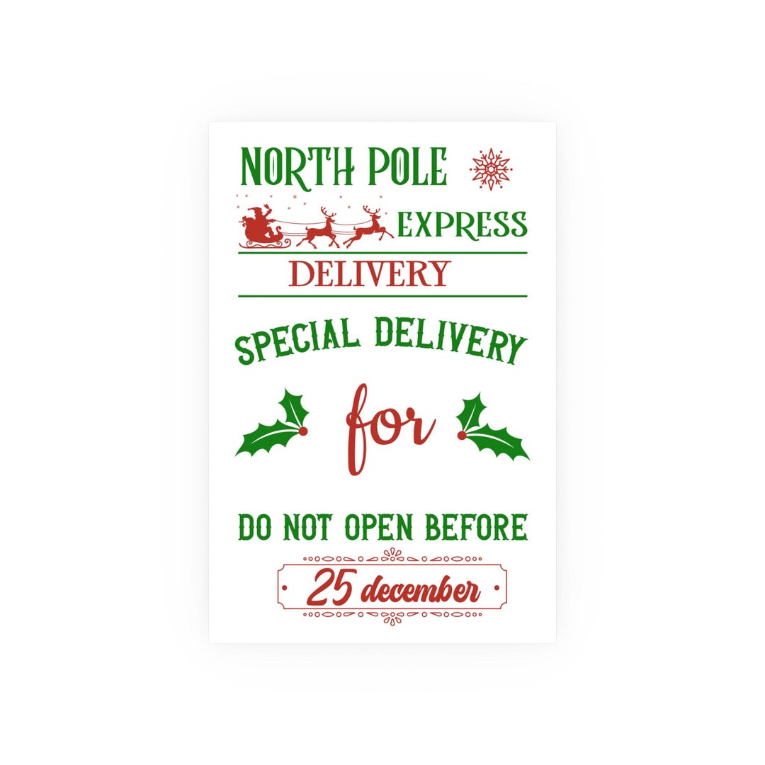 North Pole Express Poster – Special Delivery Christmas Wall Art, Santa ...