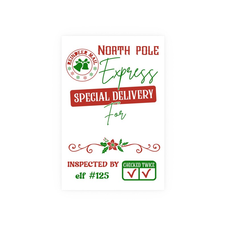 North Pole Express Poster – Reindeer Mail Special Delivery Sign, Santa ...