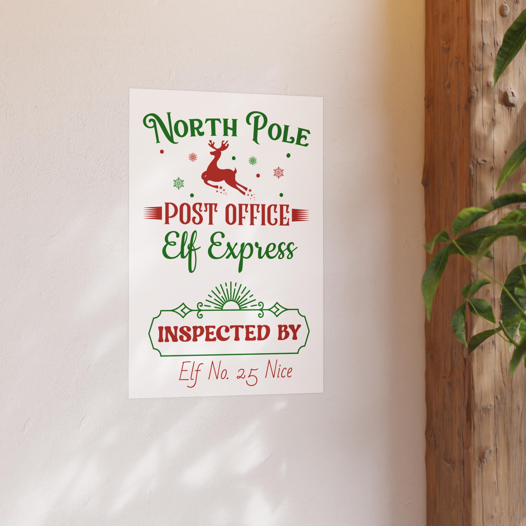 North Pole Elf Express Poster – Santa’s Post Office Christmas Print ...