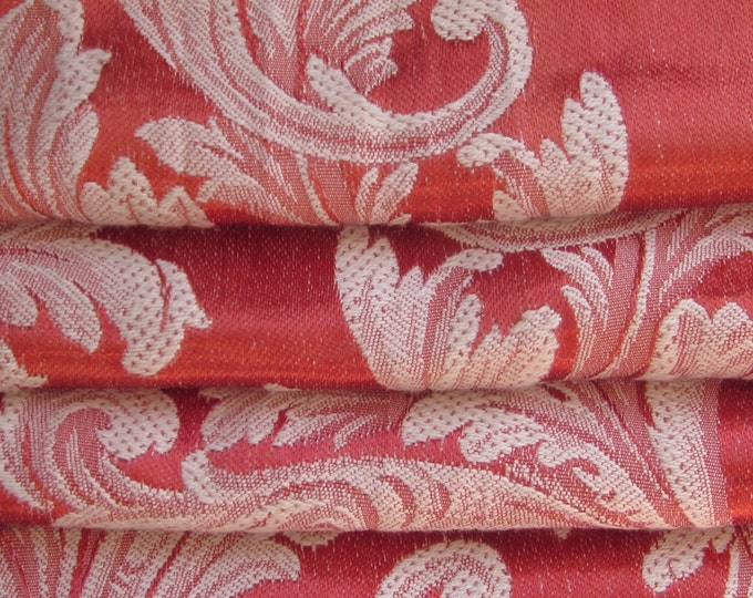 Vintage Curtains Brick Red Hollywood Satin Brocade - Etsy