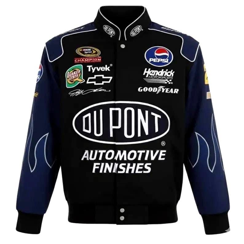 Jeff Gordon #24 Dupont NASCAR Racing Jacket | Black Blue Flame ...