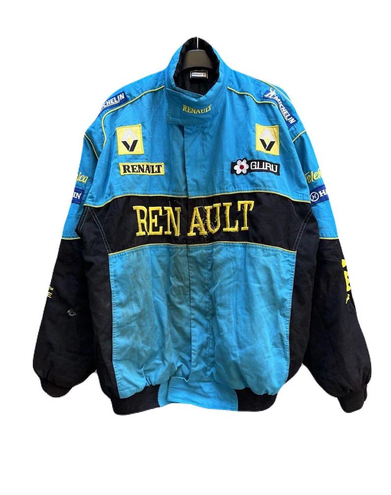 F1 Vintage Renault Racing Jacket Retro Motorsport Bomber Embroidered ...