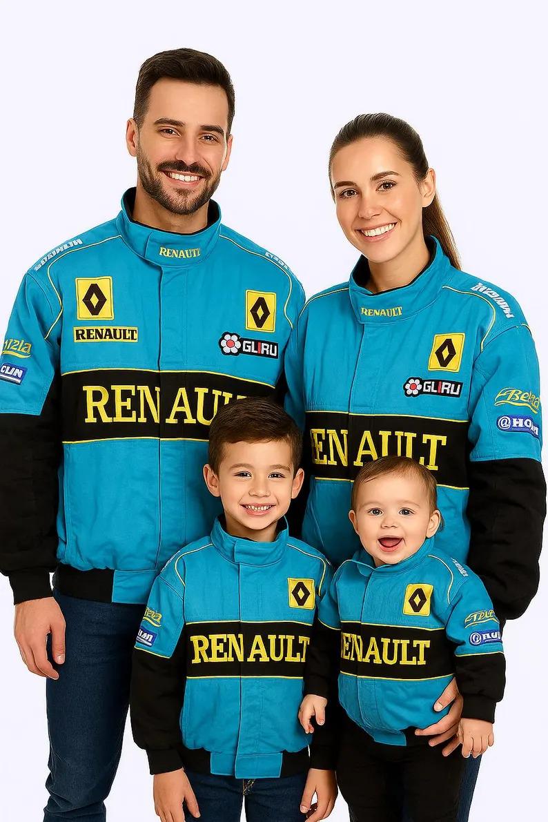 F1 Vintage Renault Racing Jacket Retro Motorsport Bomber Embroidered ...