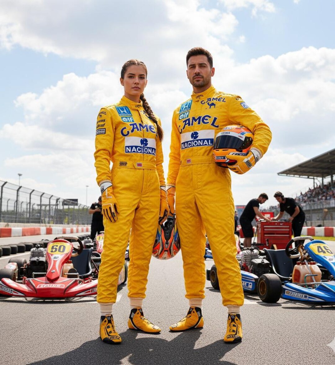 Camel Racing Suit Set | F1 Style Go Kart Suit With Matching Gloves ...