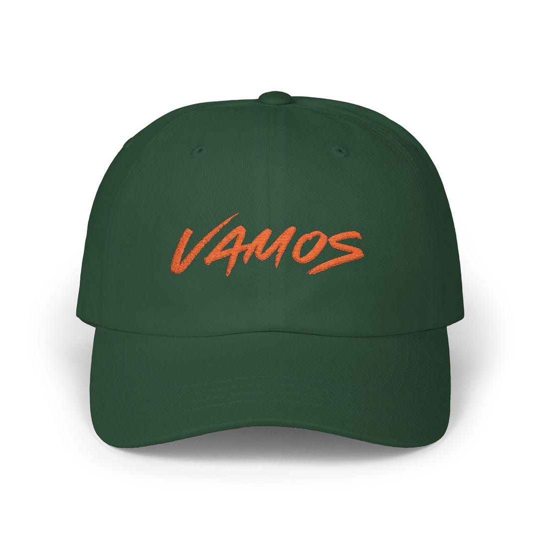Vamos Script Logo Cap, Dad Cap Embroidered Orange Text - Etsy