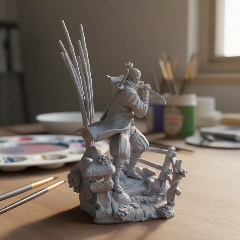 Sekiro STL File – Shadows Die Twice Shinobi 3D Printable Model (digital ...