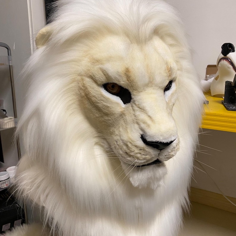 Premade Movable Jaw Lion Furry Head Realistic Fursuit Head Handmade ...