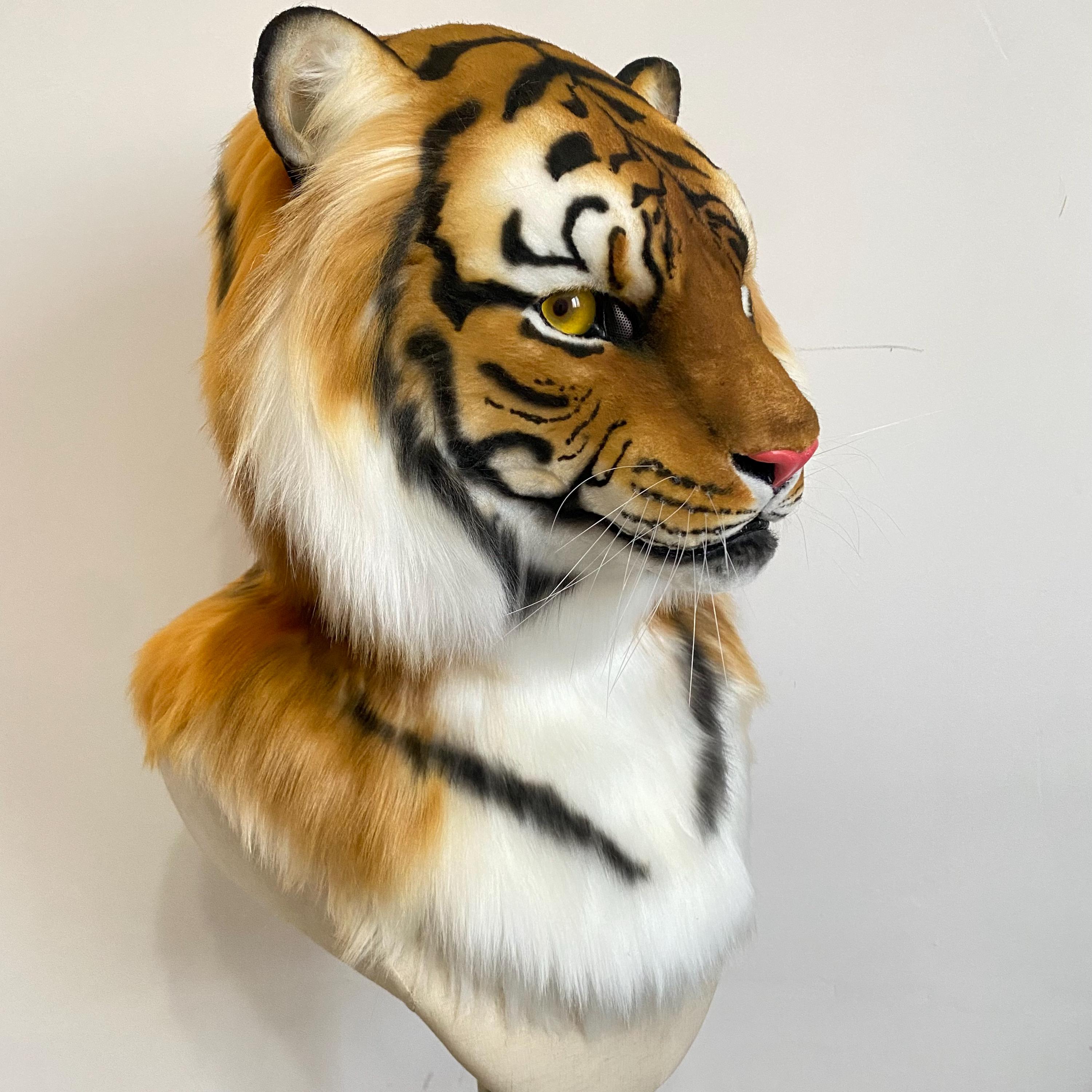 Premade Movable Jaw Tiger Furry Head Realistic Fursuit Head Handmade ...
