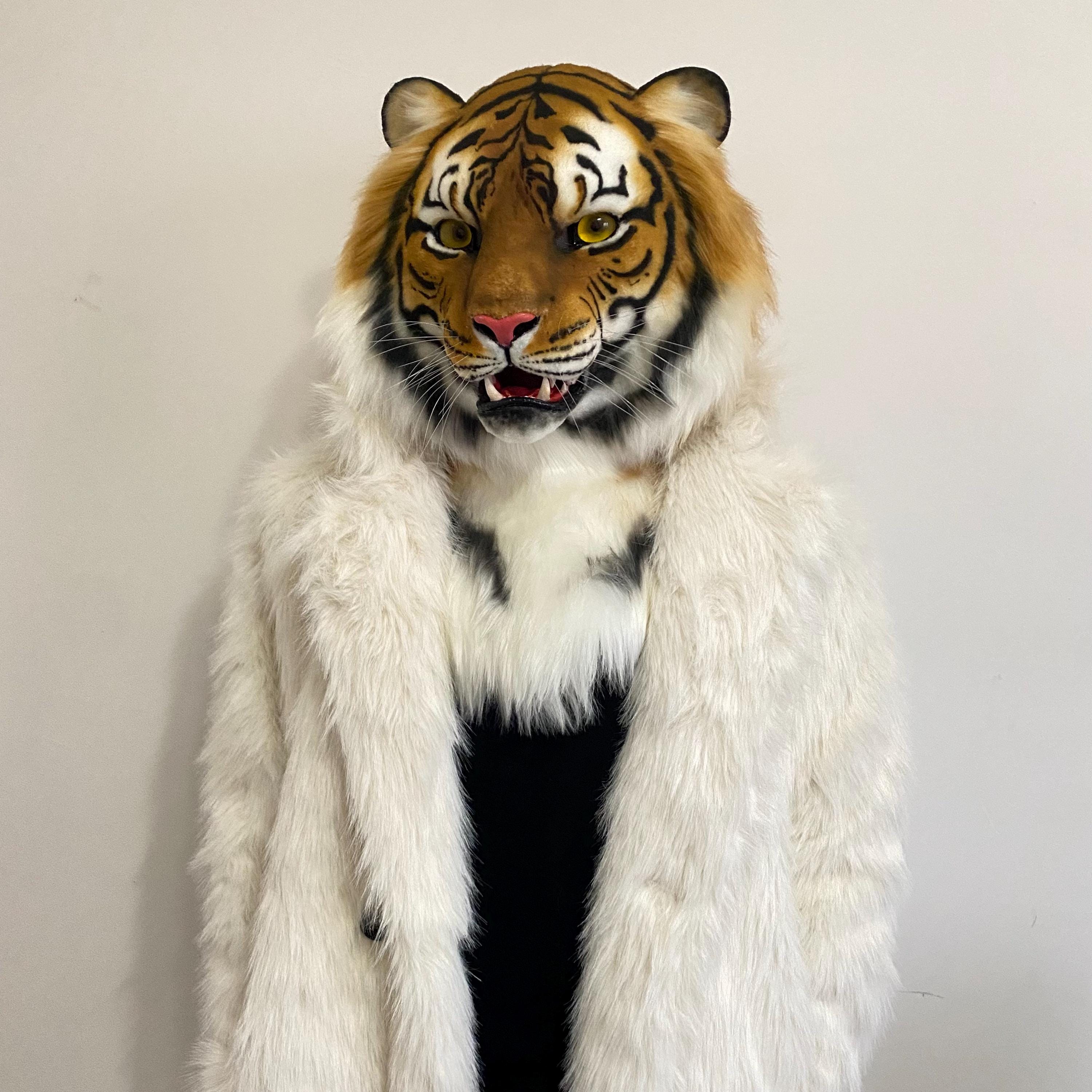 Premade Movable Jaw Tiger Furry Head Realistic Fursuit Head Handmade ...