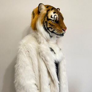 Premade Movable Jaw Tiger Furry Head Realistic Fursuit Head Handmade ...