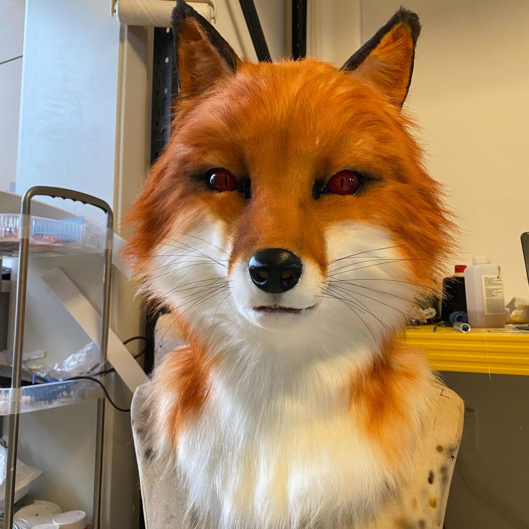 Movable Jaw Fox Head Realistic Fursuit Headpiece Furry Cosplay Mask ...