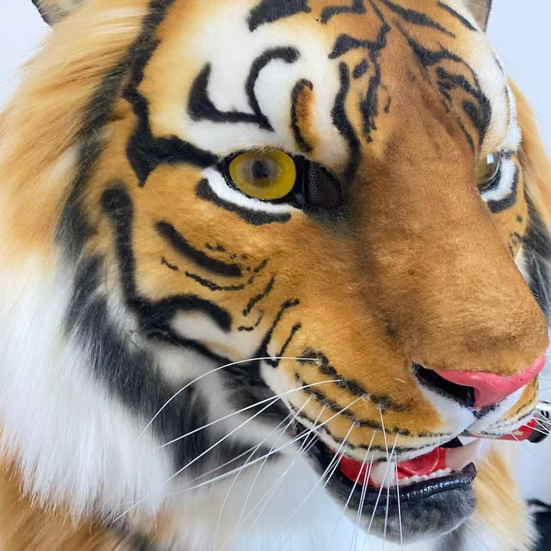 Premade Movable Jaw Tiger Furry Head Realistic Fursuit Head Handmade ...