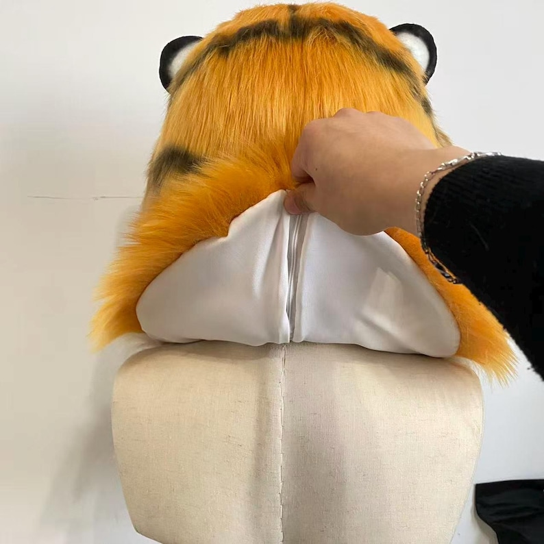 Premade Movable Jaw Tiger Furry Head Realistic Fursuit Head Handmade ...