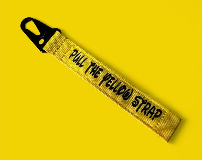Disney Inspired ”pull the Yellow Strap“ Keychain - Etsy
