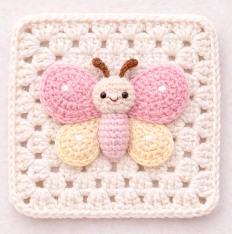 Butterfly Granny Square Crochet Pattern (PDF Download) - Etsy UK