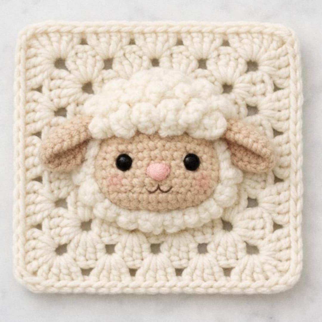 Lamb Granny Square Crochet Pattern (PDF Download) - Etsy