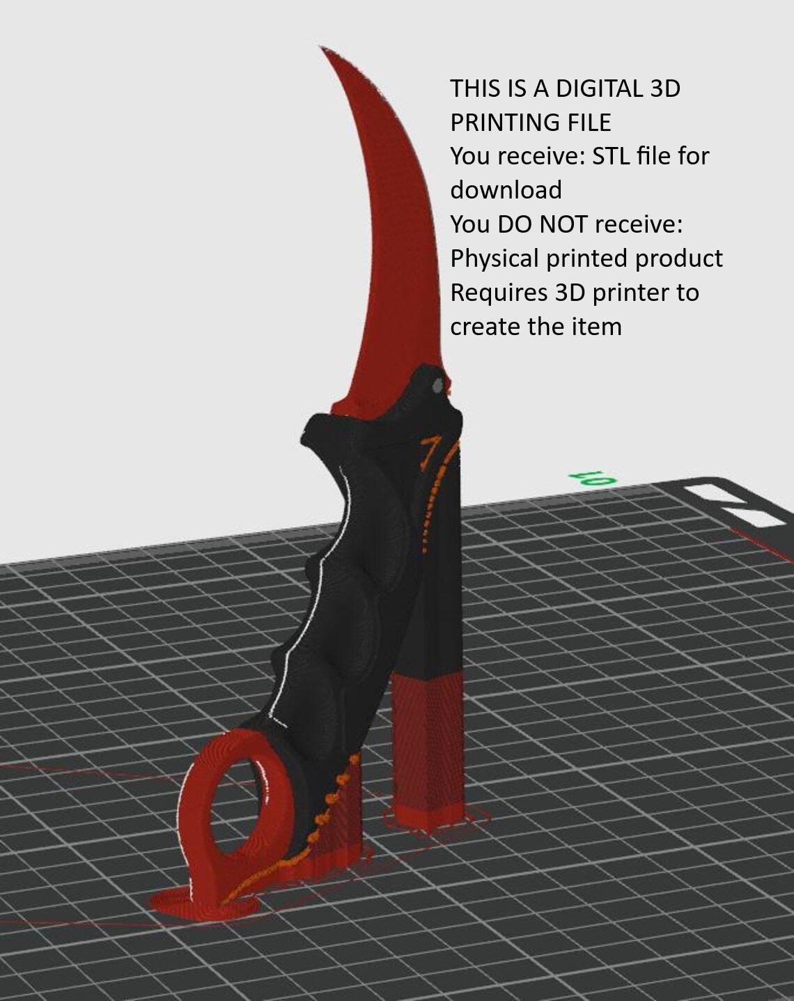 Karambit Prop STL File, Gaming Knife Replica, Cosplay Display (digital ...