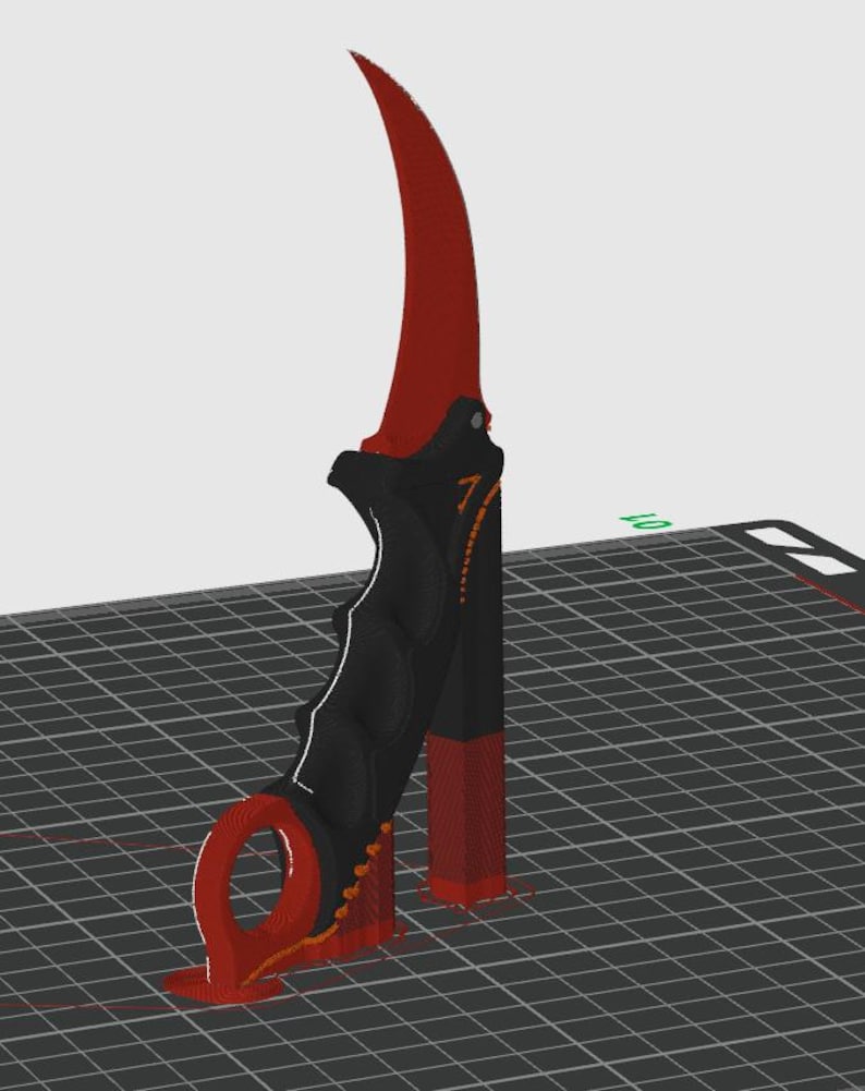 Red Colored Karambit .stl | 3D Model | 3D Print - Etsy