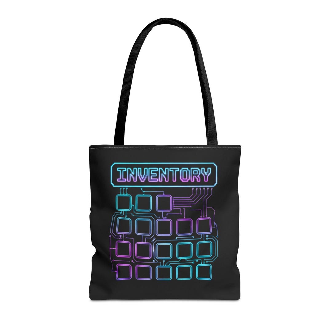 Inventory Slot Gamer Tote Bag - RPG Loot Bag - Cyberpunk Neon Aesthetic ...