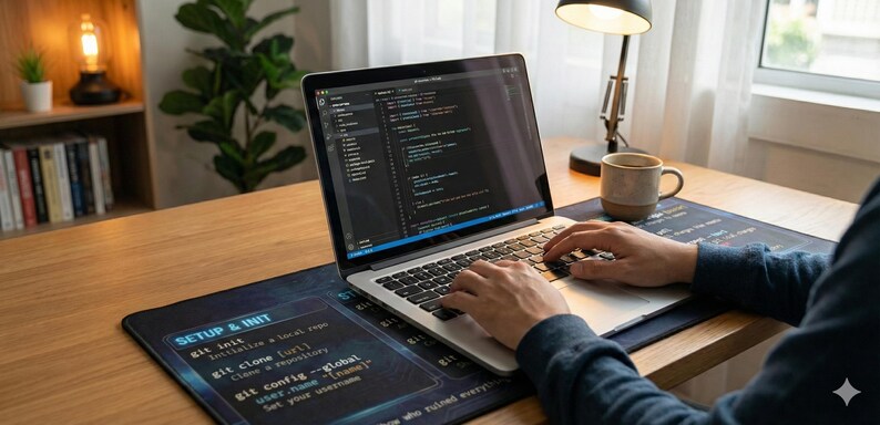 Git Cheat Sheet Desk Mat | Coding Mousepad With Shortcuts | Programmer Gift for Software ...