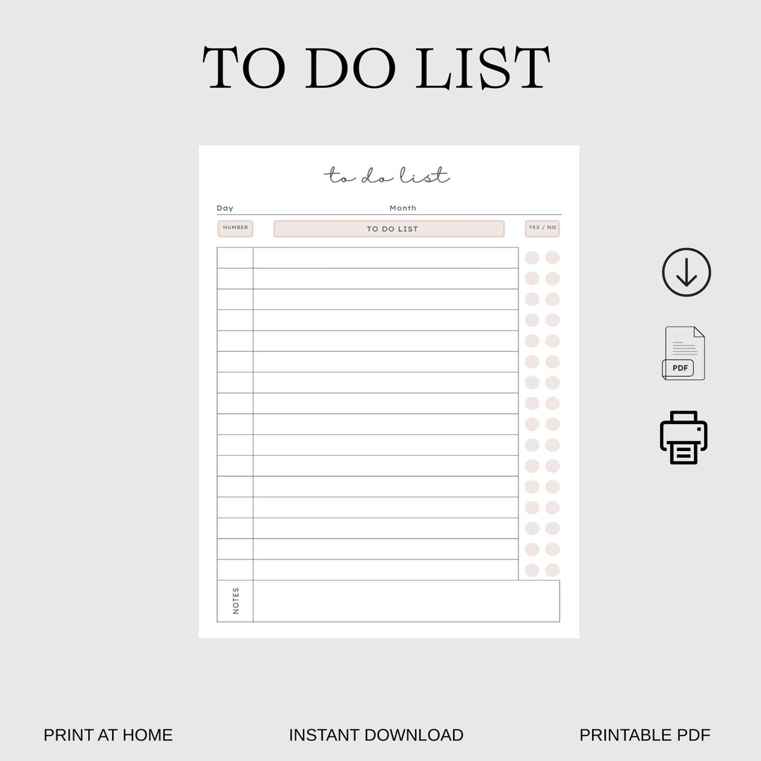 Universal Daily Planner Template Minimalist: To-do List (US Letter ...