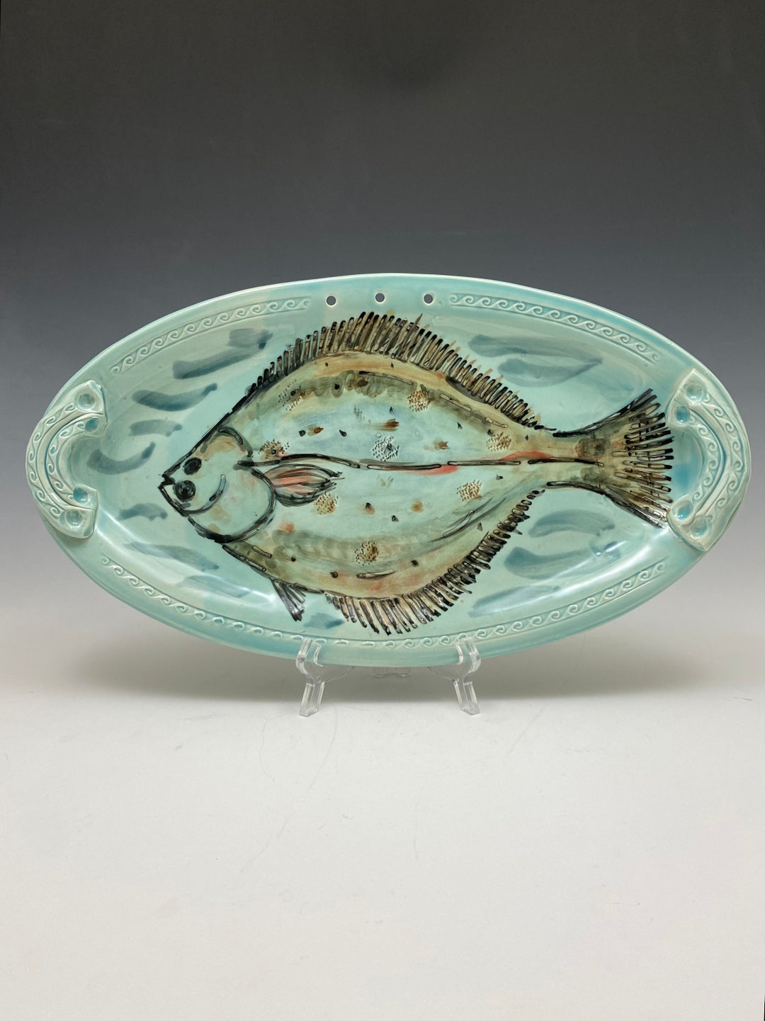 Oval Fish Platter With Handles - Etsy