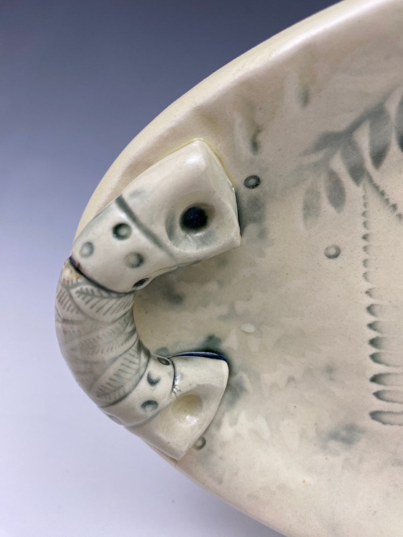 Impressed Fern Ceramic Serving Tray - Etsy