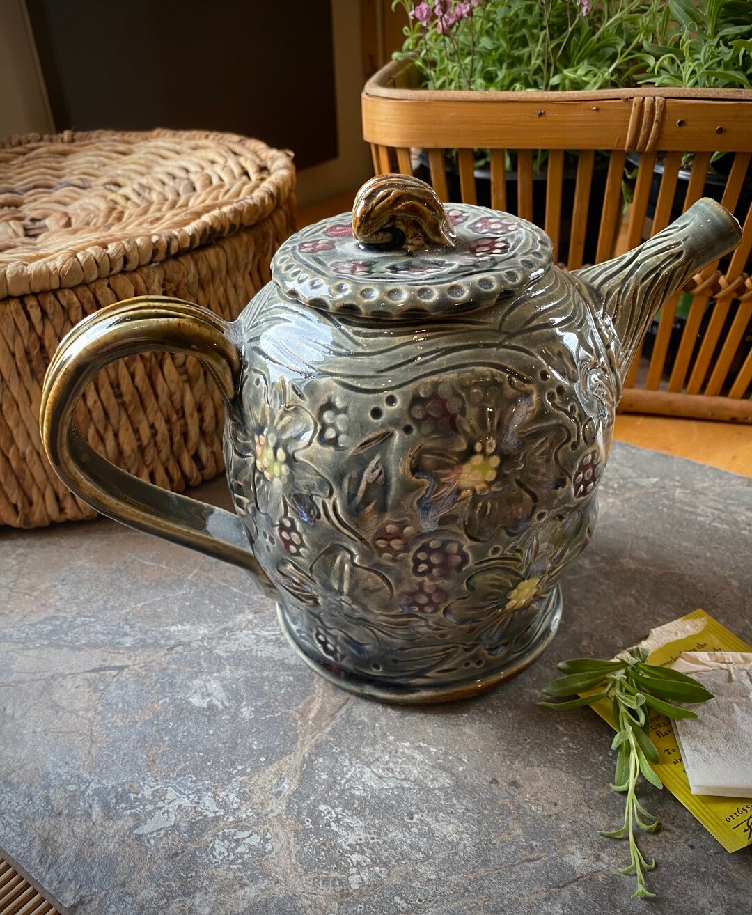 Cherry Blossom Teapot With Branch Knob - Etsy
