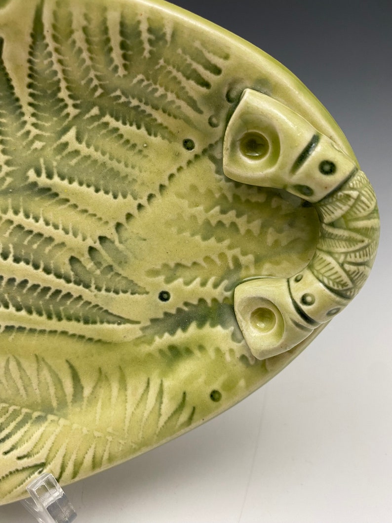 Impressed Fern Ceramic Serving Tray - Etsy