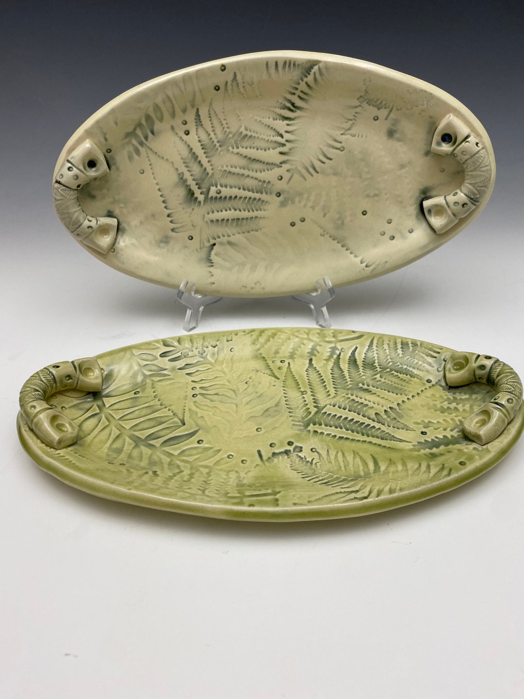 Impressed Fern Ceramic Serving Tray - Etsy