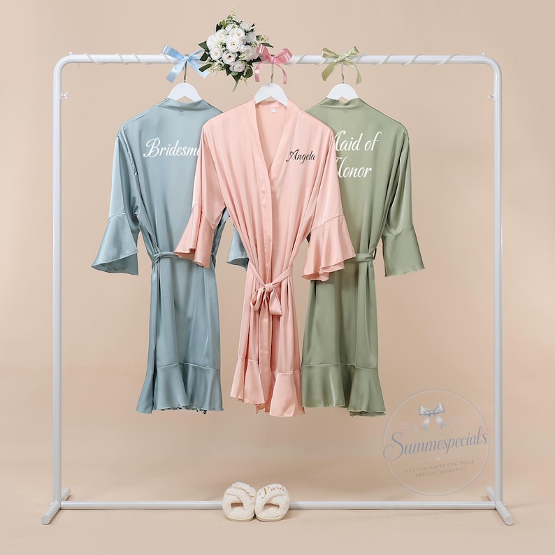 Sage Green Bridesmaid Robes, Bridesmaid Proposal Robes, Wedding Robes ...