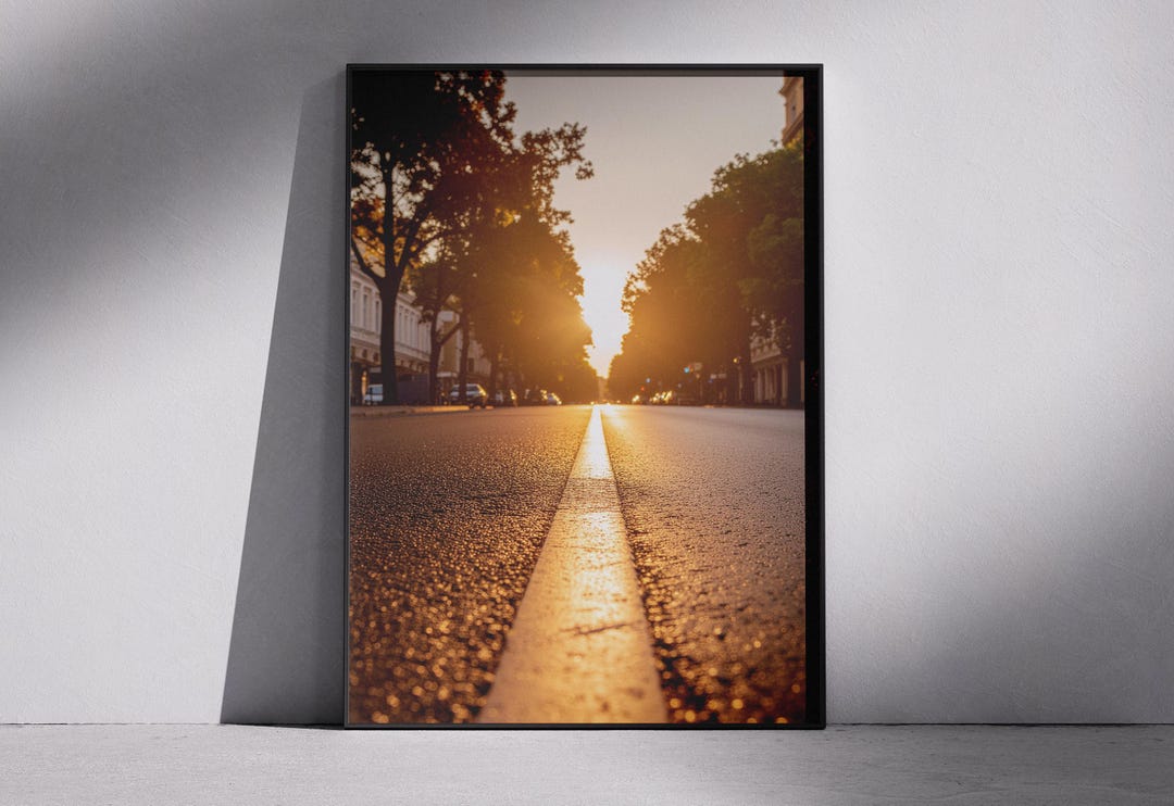 Golden Hour Street Photography Print – Minimalist Urban Wall Art ...