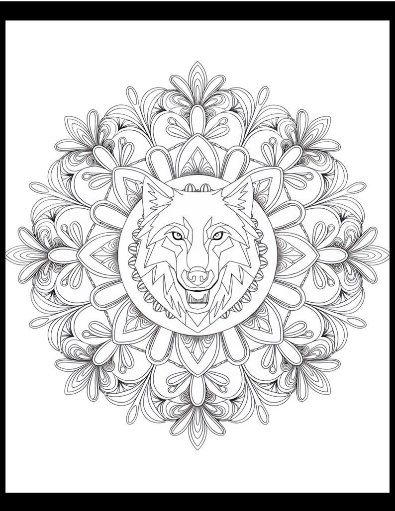 Animal Mandala Coloring Pages for Adults & Kids, 13 Printable Zentangle ...