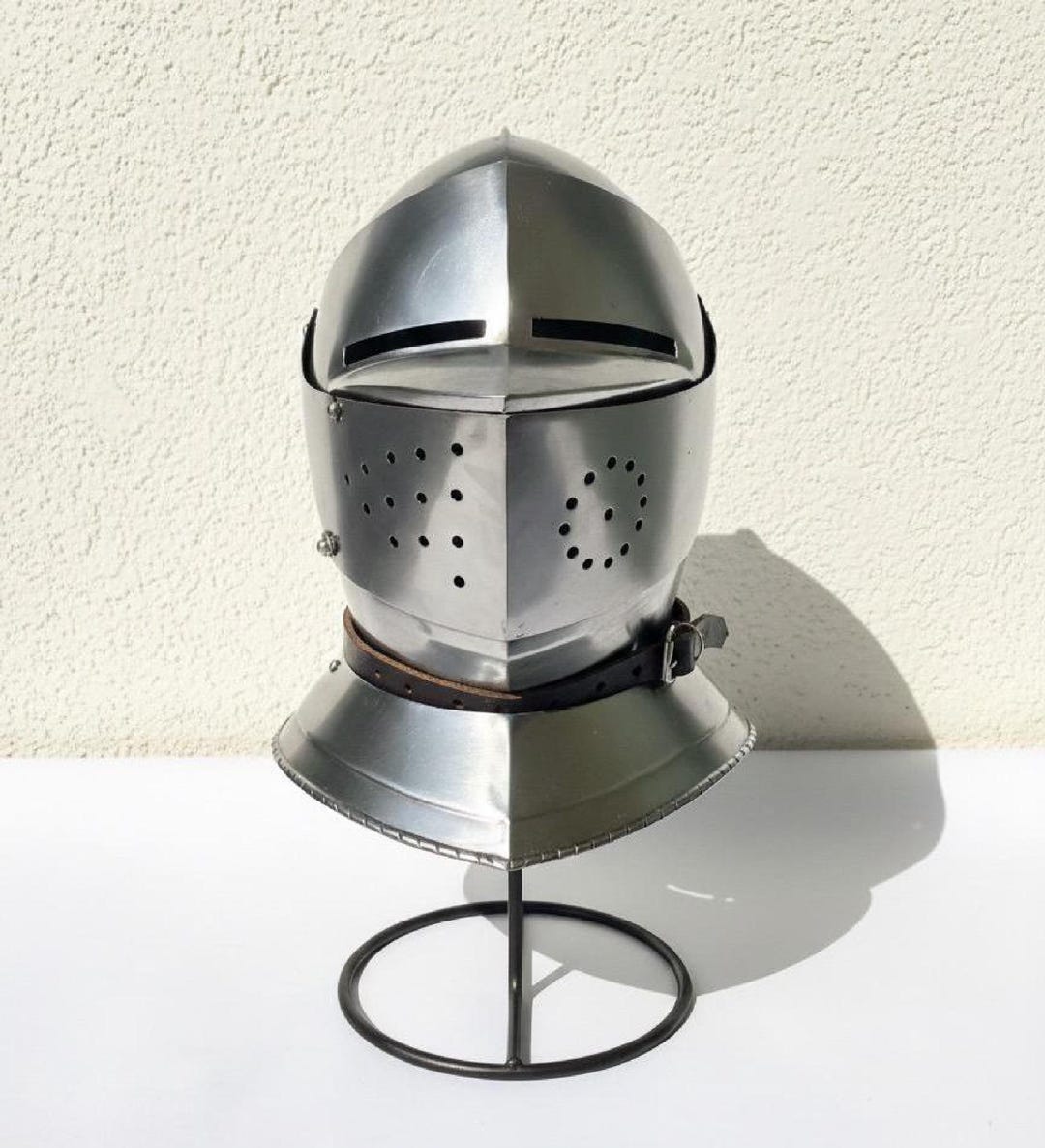 Medieval Knight Helmet Steel Armor: Authentic Knight LARP and Display ...
