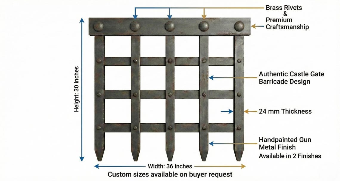 Medieval Wall Decor Panel: Faux Iron MDF Gothic Castle Gate 30"x36 - Etsy