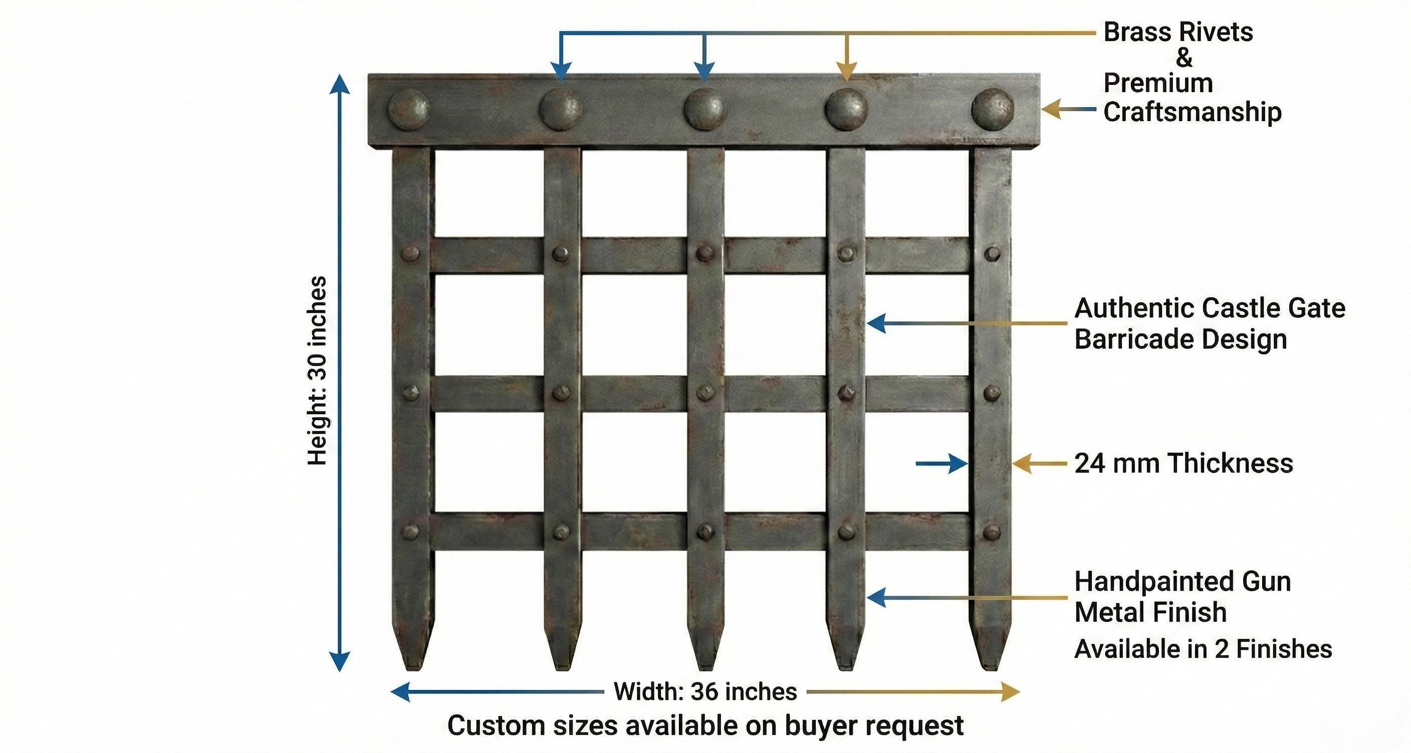 Medieval Wall Decor Panel: Faux Iron MDF Gothic Castle Gate 30"x36 - Etsy