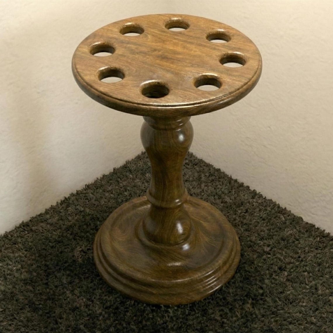 Wooden Cane Stand Walnut Finish: 8-slot Walking Stick and Umbrella ...