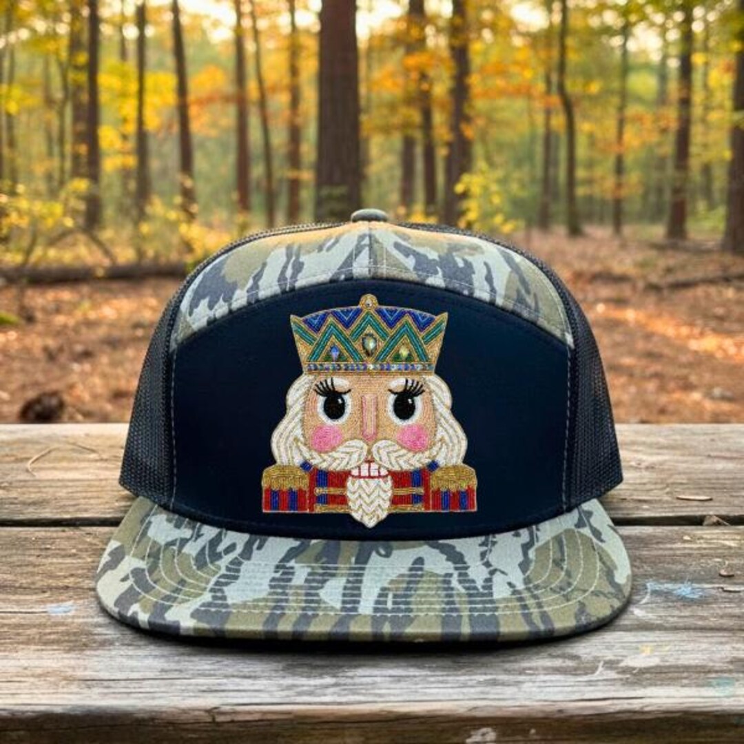 Royal Nutcracker Camo Hat – Bold Christmas Trucker Cap With Sparkle ...