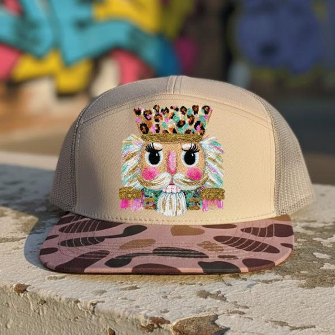 Glam Nutcracker Hat – Leopard Crown Sparkle Trucker Cap for Christmas ...